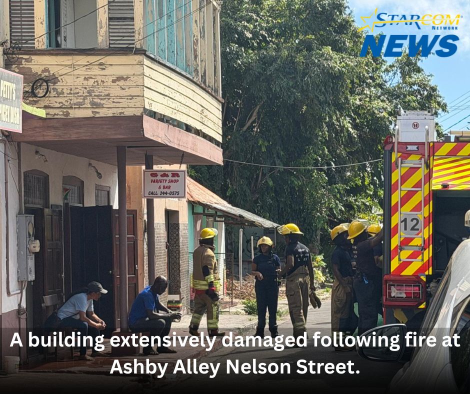 A building extensively damaged following fire at Ashby Alley Nelson ...